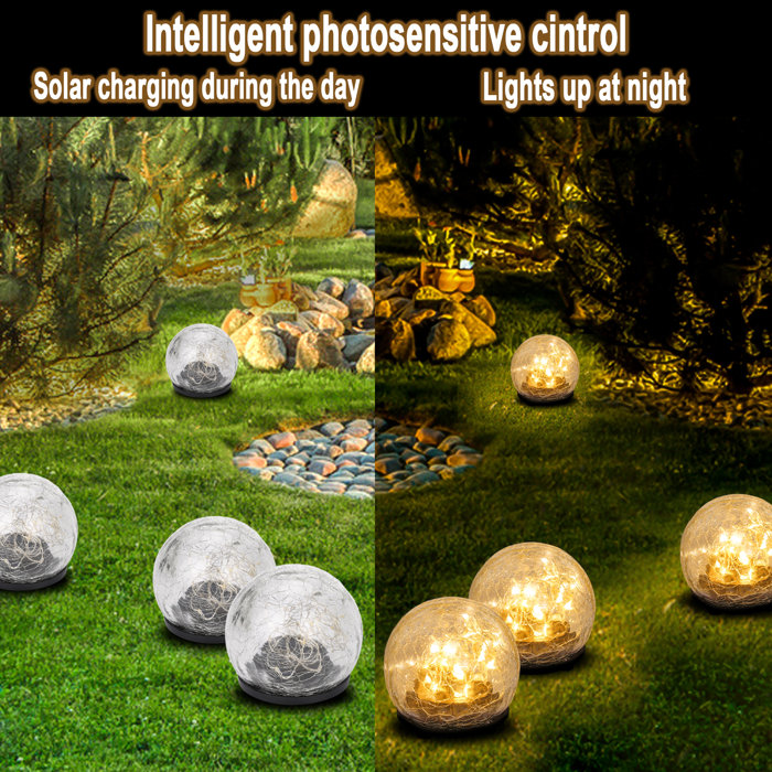 HEDAQI Low Voltage Solar Powered Integrated LED Glass Pathway Light & Reviews | Wayfair